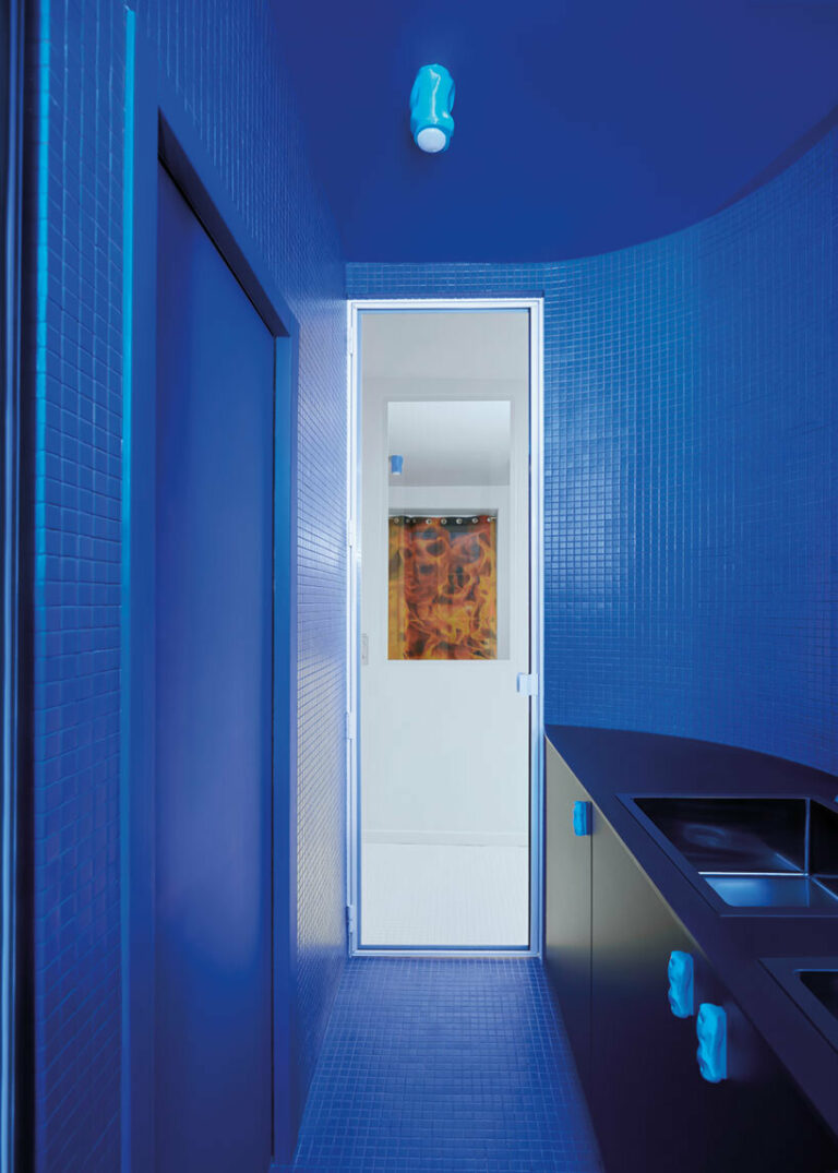 zyva studio's straight curves apartment brings vibrant digital motifs to paris