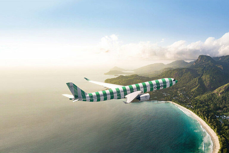 condor unveils new aircraft livery with beach towel-like striped look