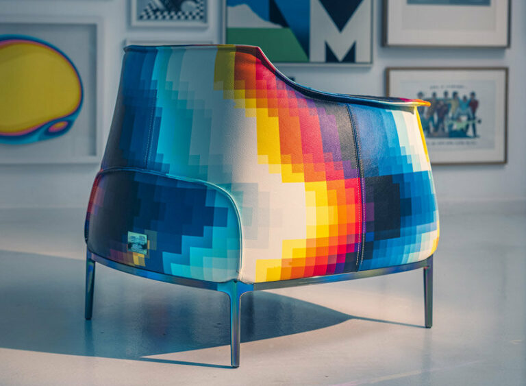 artist felipe pantone adds pixelated patterns to poltrona frau’s ...