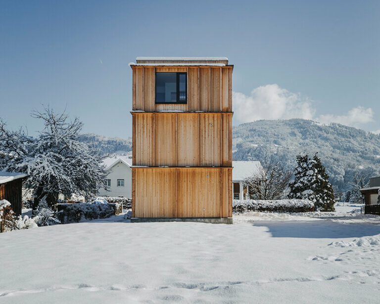 studio sebastian brandner curates its 'haus rosa' as a bold timber volume