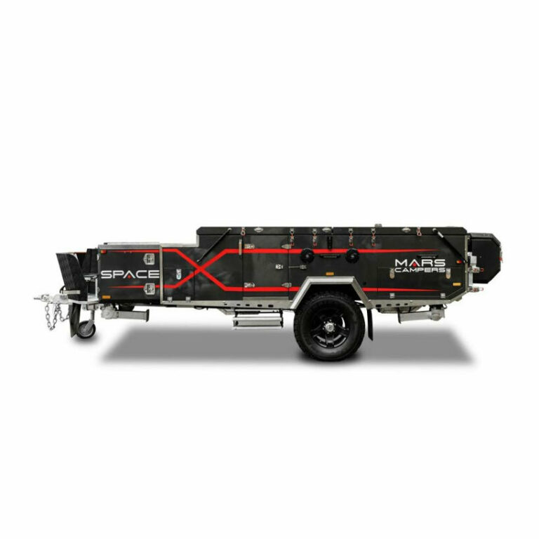 the mars space x air blow-up camper inflates at the touch of a button