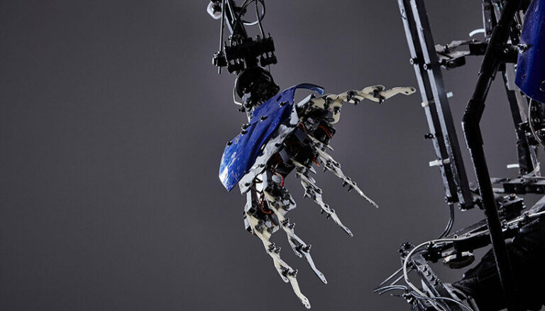 arrive by skeletonics is a 9-feet-tall kinetic exoskeleton
