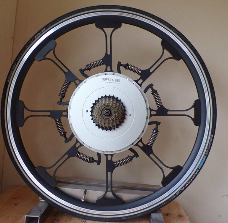 spring-powered 'super wheel' prototype converts cyclist's weight into ...