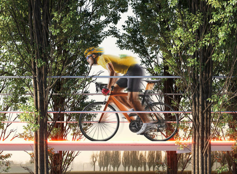 through the environment-conscious ‘the tree path’, people can cycle and ...