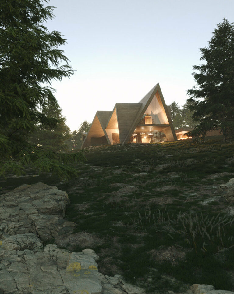 noa* shapes colorado villa for 3 generations as 30-m-long triangular prism