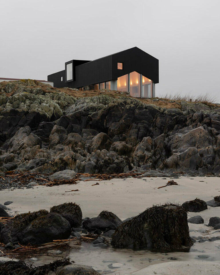 denizen works perches luminous 'mannal house' atop rocky scottish coast