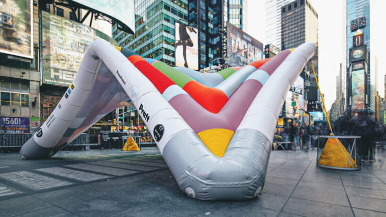 inflatable architecture by pratt students is a quilt of recycled ...