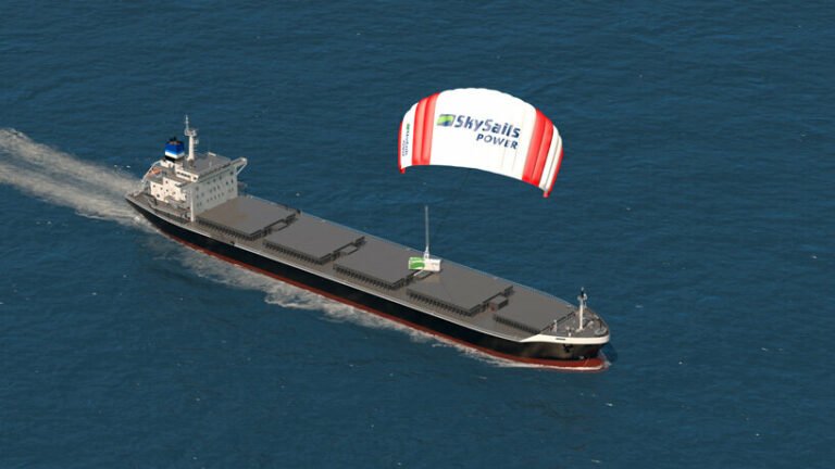 skysails power kites harvest wind energy at altitudes of up to 400 meters