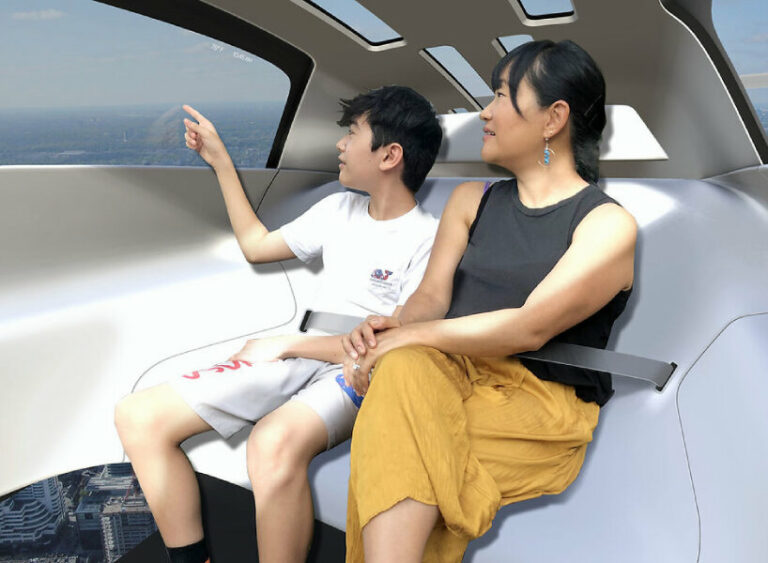 eVTOL LEO coupe is a jet turbine-propelled, 3-seater flying car