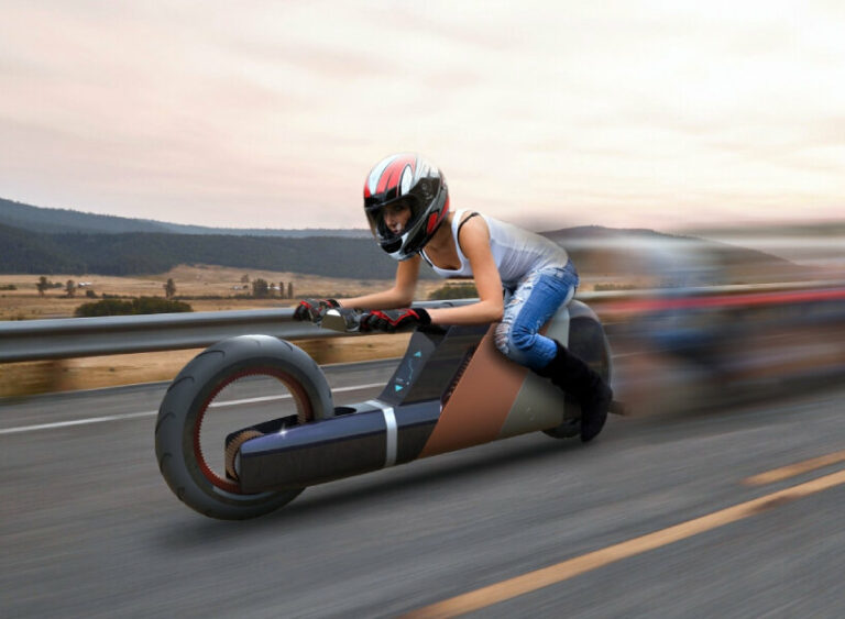 concept dual-use motorcycle also helps repair and maintain train tracks