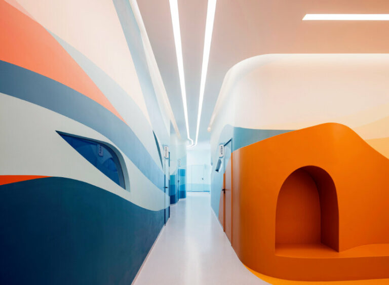 soothing colors and sweeping designs paint the pediatric medical center ...
