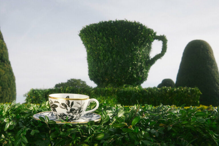 gucci décor collection occupies a regal 'garden of delights'