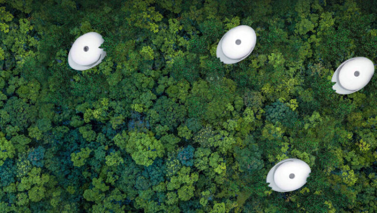 seashell-shaped floating pods offer deluxe residence in nature and on ...