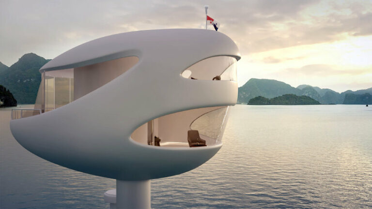 seashell-shaped floating pods offer deluxe residence in nature and on ...