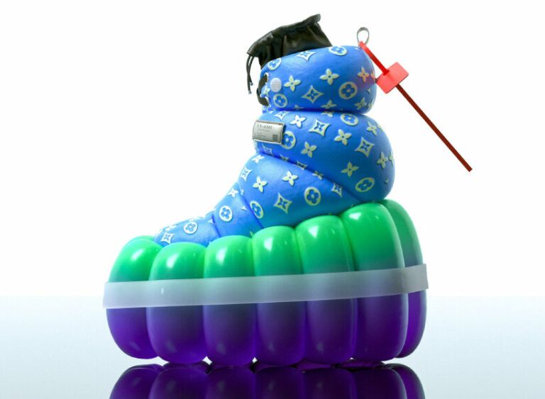 inflatable concept shoes are layered with daily objects in UV-Zhu’s ...