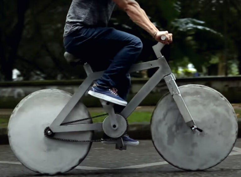 it took 2 months to construct this functional concrete bike from old ...