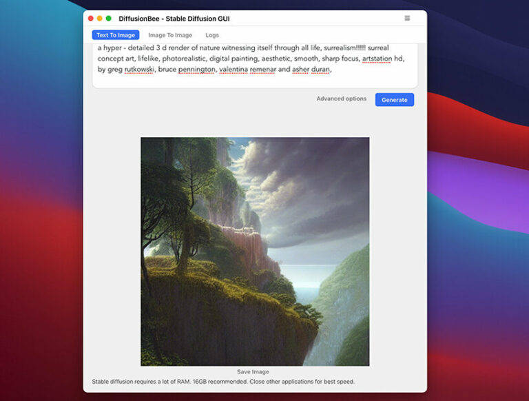 'diffusion bee': a new mac-compatible, text-to-image application