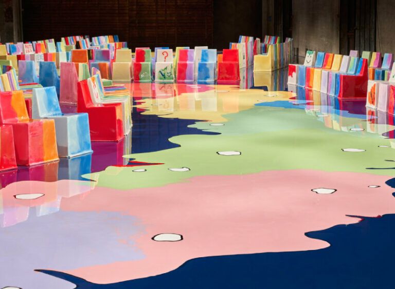 gaetano pesce individually designs 400 chairs dipped in colored resins ...