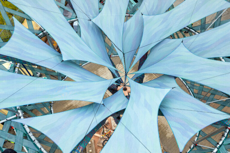 giant tree sculptures & pop-up forest by THISS studio evoke wonderland ...