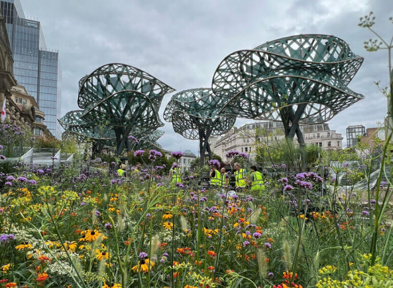 giant tree sculptures & pop-up forest by THISS studio evoke wonderland ...