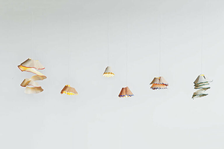 wood shaving pendant lights by nanako kume