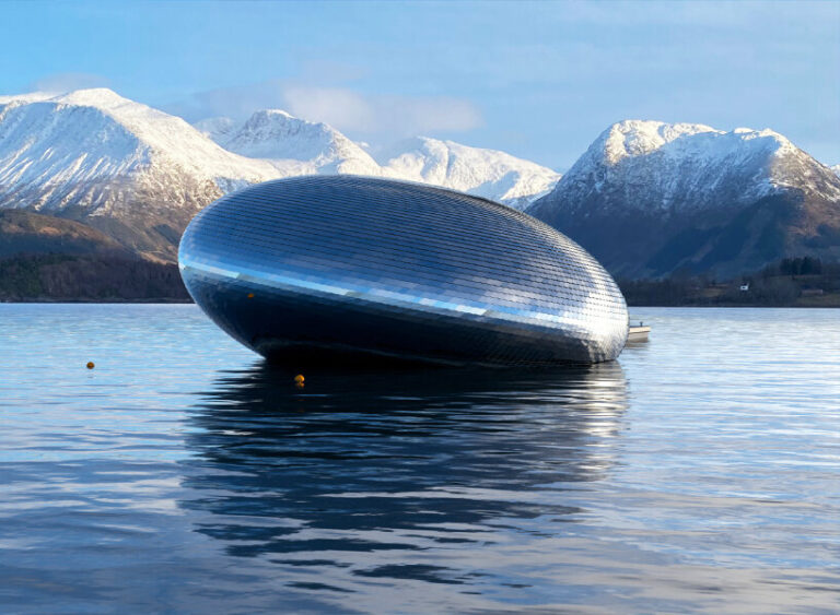 unveiled 'salmon eye' forum center floats in norway, accessible only by ...