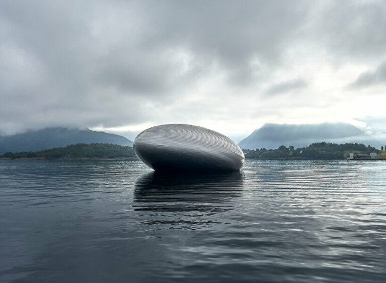 unveiled 'salmon eye' forum center floats in norway, accessible only by ...