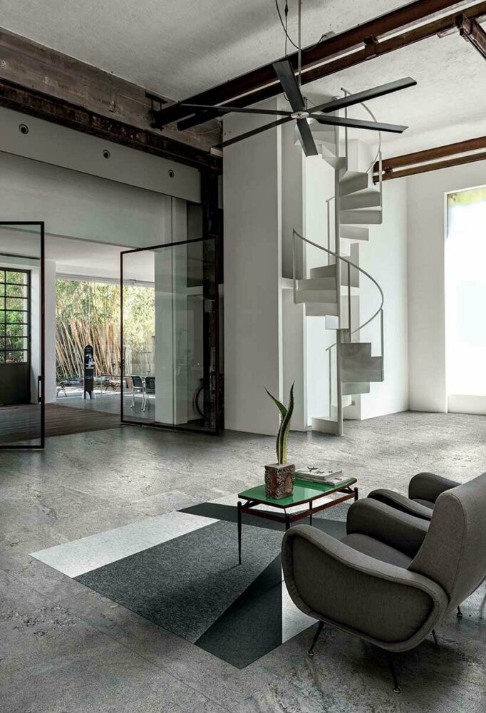 florim reinterprets rare glittering granite through plimatech collection