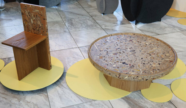 forestbank is a new type of wood made from tree debris, leaves, seeds ...