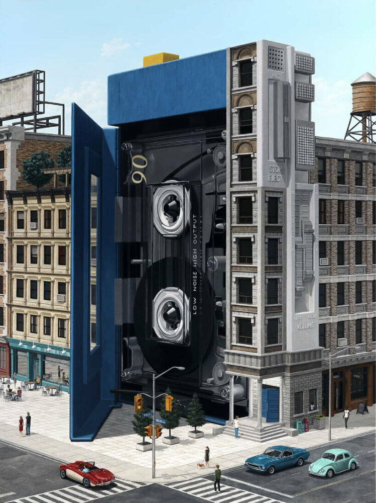 jeff bartels monitors people with hyperrealistic paintings of vintage ...