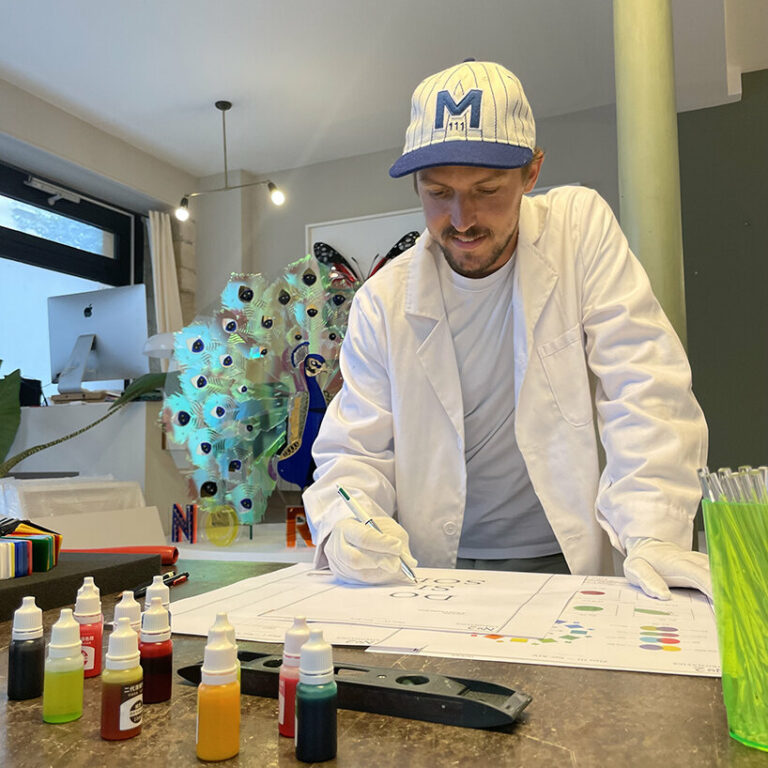 pierre brault colorizes urban buildings with sundial variations