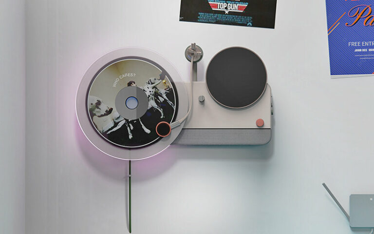 elevate your digital tunes with this vinyl-inspired 'retro player'