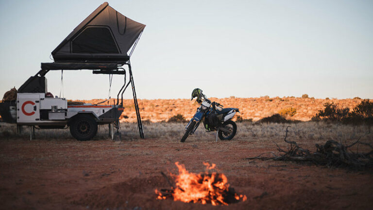 offline campers' toy hauler lets you bring your bikes on outback adventures