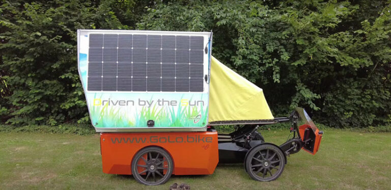 solar-powered bike camper offers comfort and independence to ...