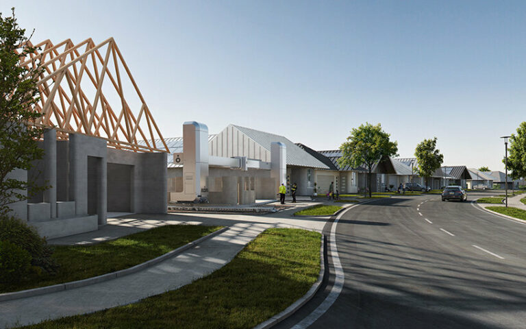 community of 3D-printed homes by ICON and BIG takes shape outside austin