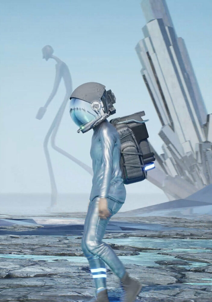 beeple's kinetic sculpture at M+ museum depicts an astronaut on an ...