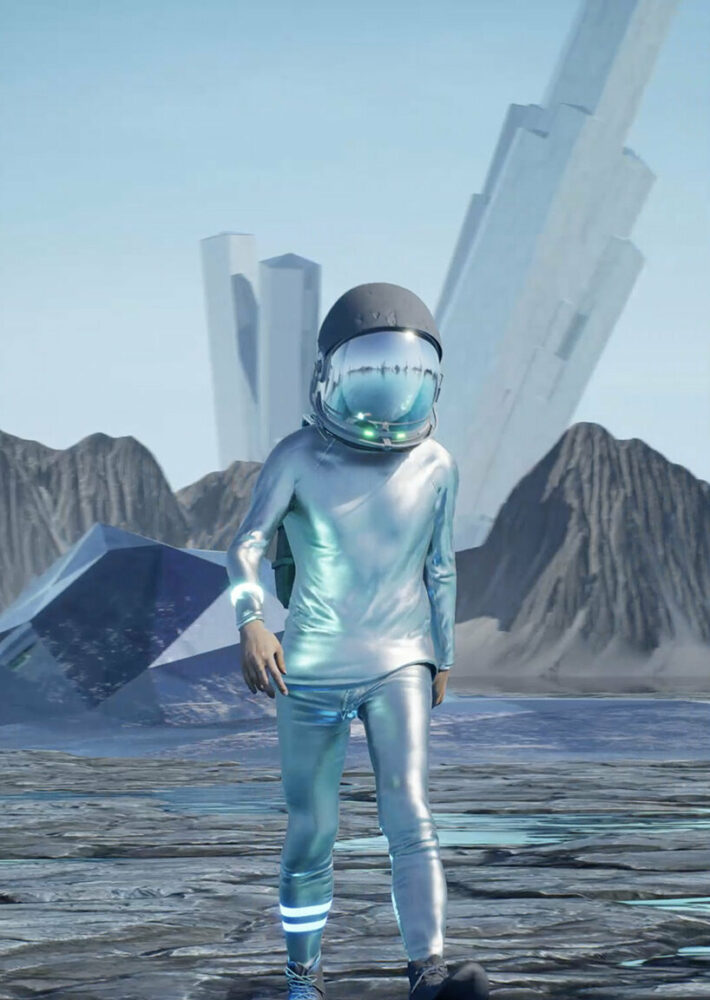 beeple's kinetic sculpture at M+ museum depicts an astronaut on an endless metaverse tour