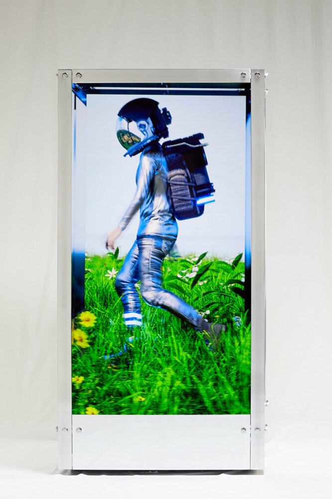 beeple's kinetic sculpture at M+ museum depicts an astronaut on an ...