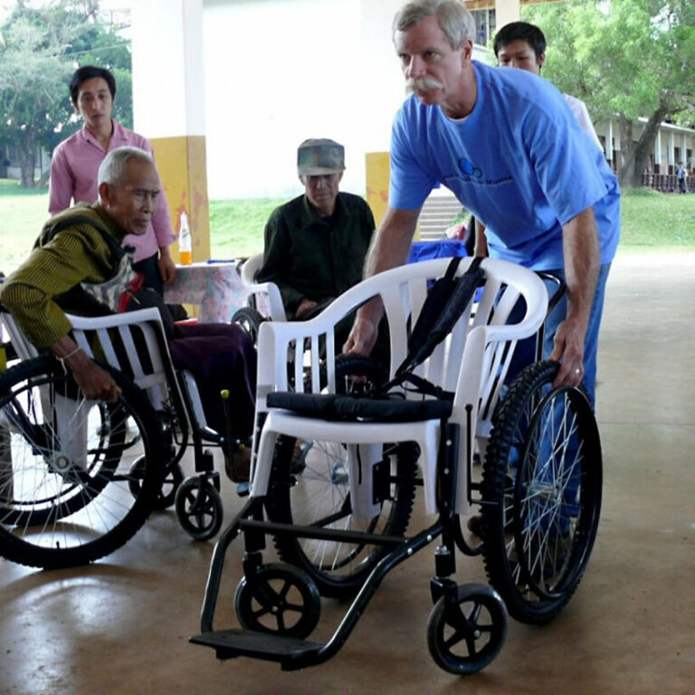 free wheelchair mission retrofits plastic chairs for the less-abled