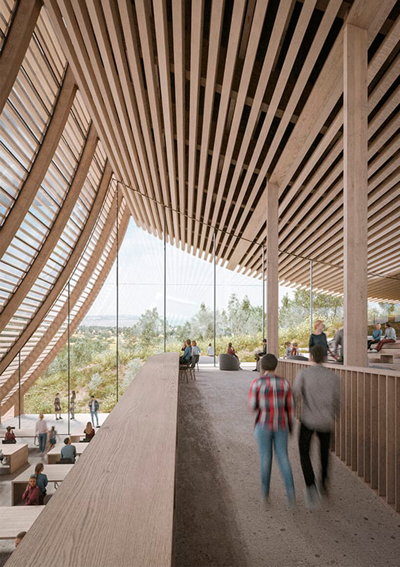 timber structure shapes trench-like cultural center on kinmen island