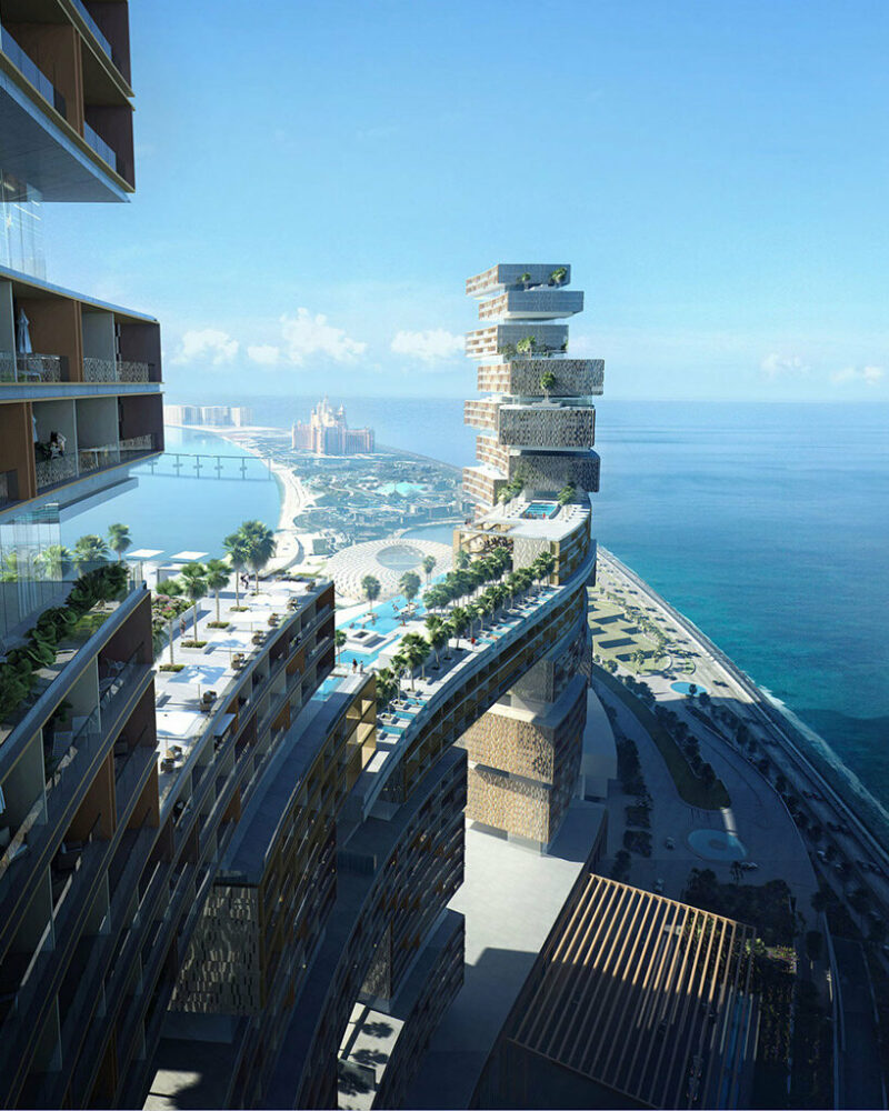 with bridging towers, dubai's newest ultra-luxury resort completes