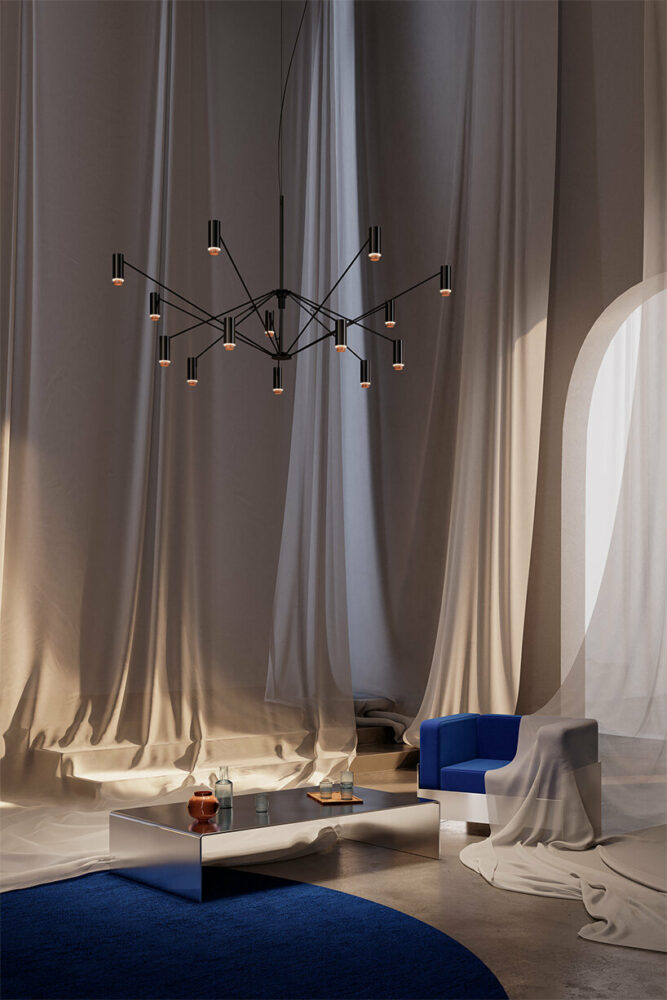 perezochando designs shape-shifting marset The W suspension lamp