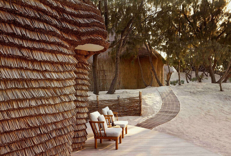 'kisawa' resort weaves undulating thatched-roof villas into the sand ...