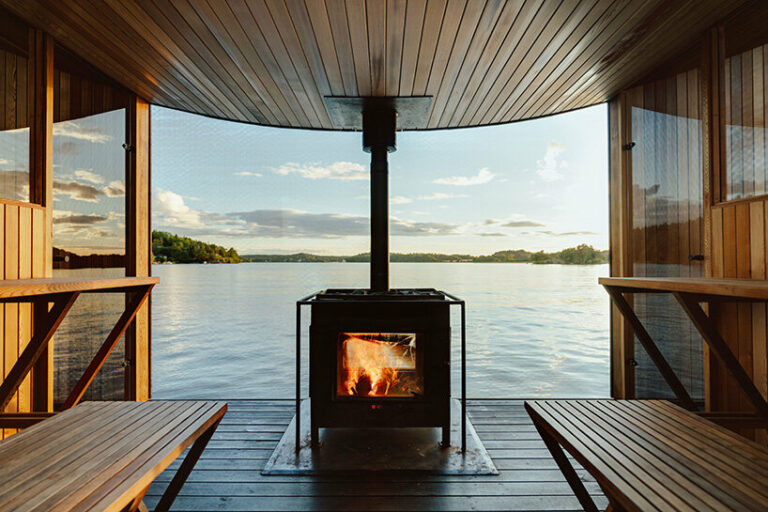 boat sauna by sandellsandberg sails on stockholm archipelago