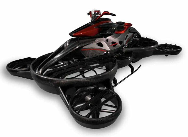 first flying motorcycle 'XTURISMO' levitates to dodge land traffic