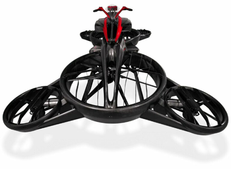 first flying motorcycle 'XTURISMO' levitates to dodge land traffic