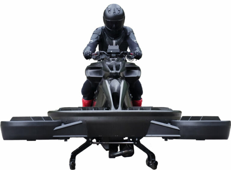 first flying motorcycle 'XTURISMO' levitates to dodge land traffic
