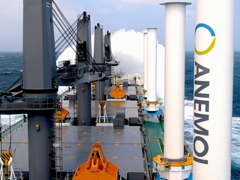 anemoi's mechanic rotor sails capture wind power to propel ships into a ...