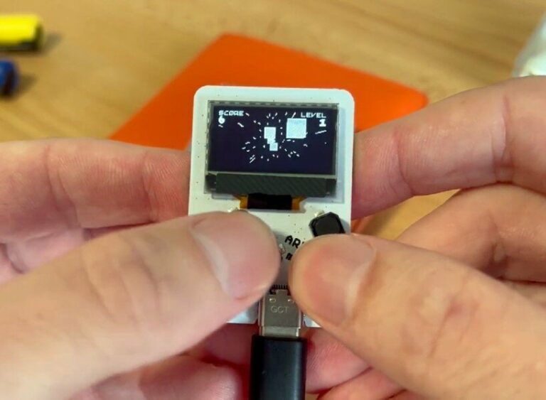 card-sized 'arduboy mini' game console fully functions with 300+ games