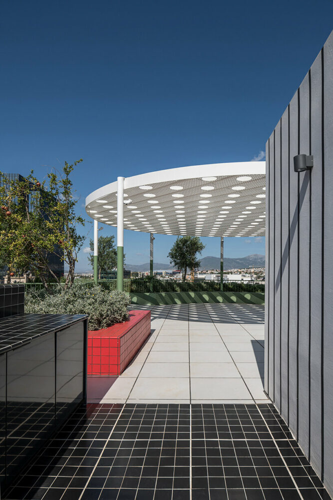 neiheiser argyros revives old office building as multicolored blocks